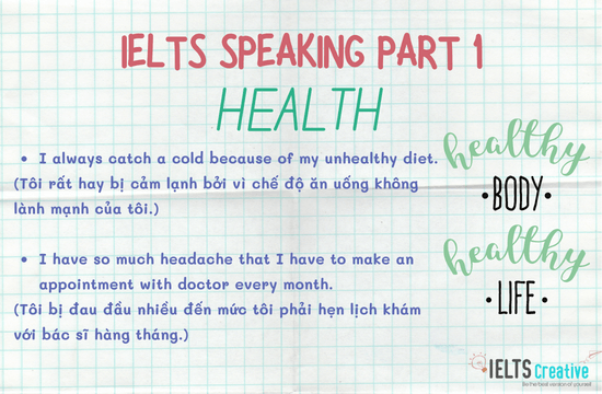 IELTS Speaking topic HEALTH (từ vựng và ý tưởng) - ENGLISH Ms Ly